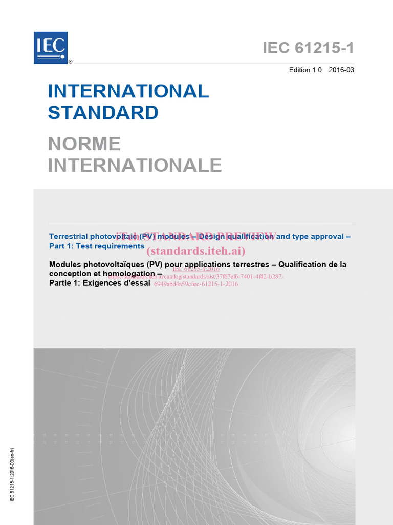 Iec 61215 1 2016 | PDF