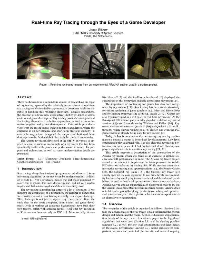Real-Time Ray Tracing Through The Eyes of A Game Developer: Jacco Bikker | PDF | Rendering ...