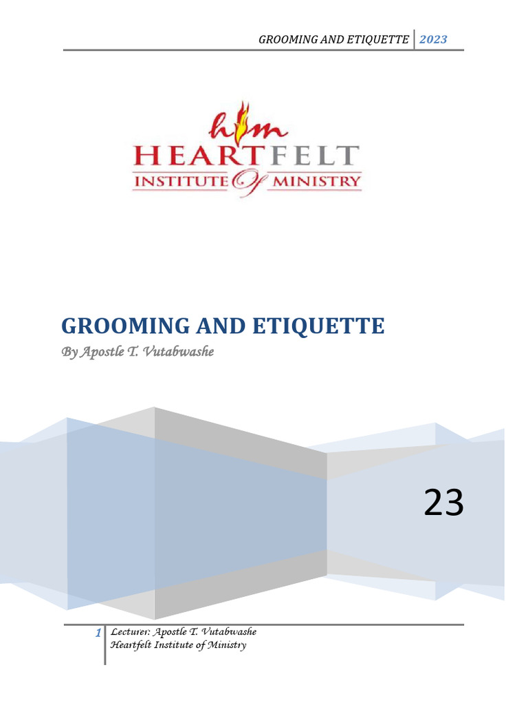 GROOMING AND ETIQUETTE MODULE 2023 | PDF