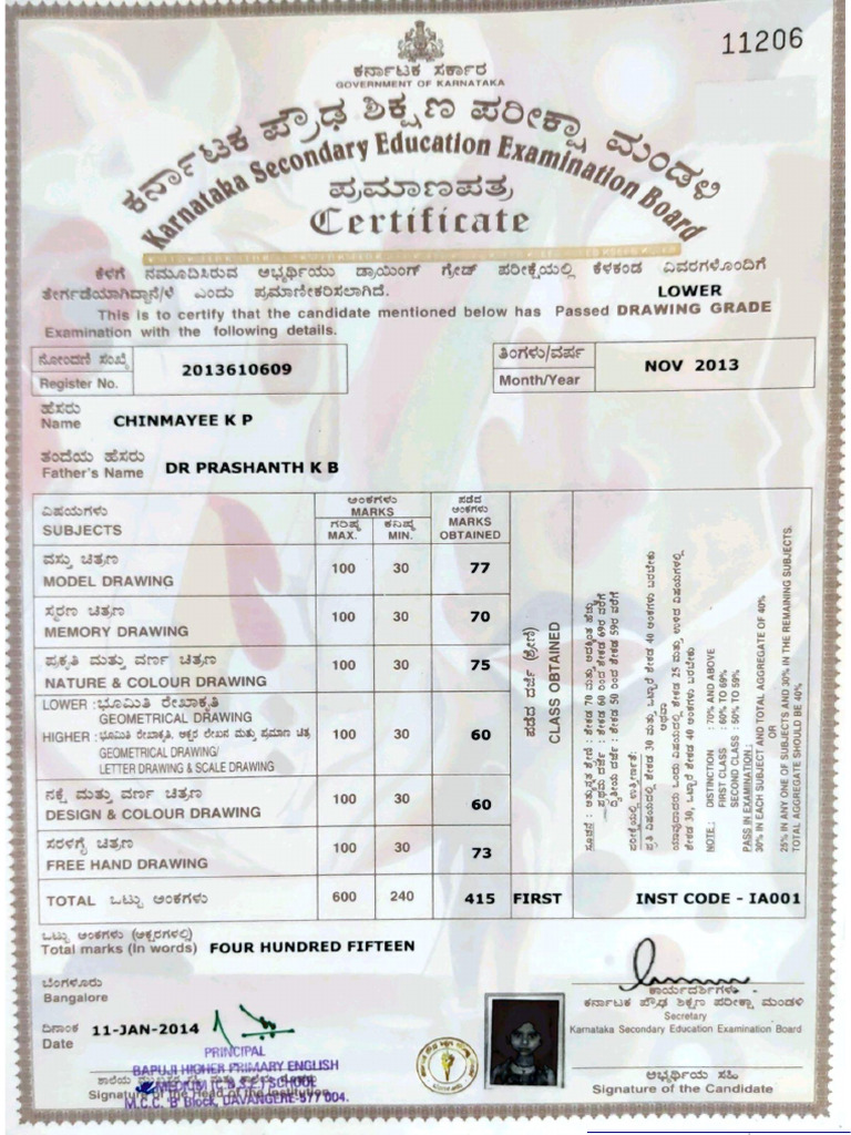 Drawing Certificate | PDF