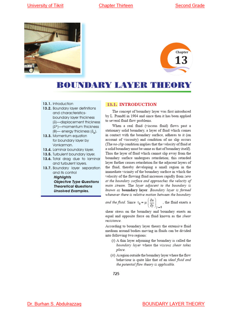 13-Ch13-0-BOUNDARY LAYER THEORY Compressed | PDF