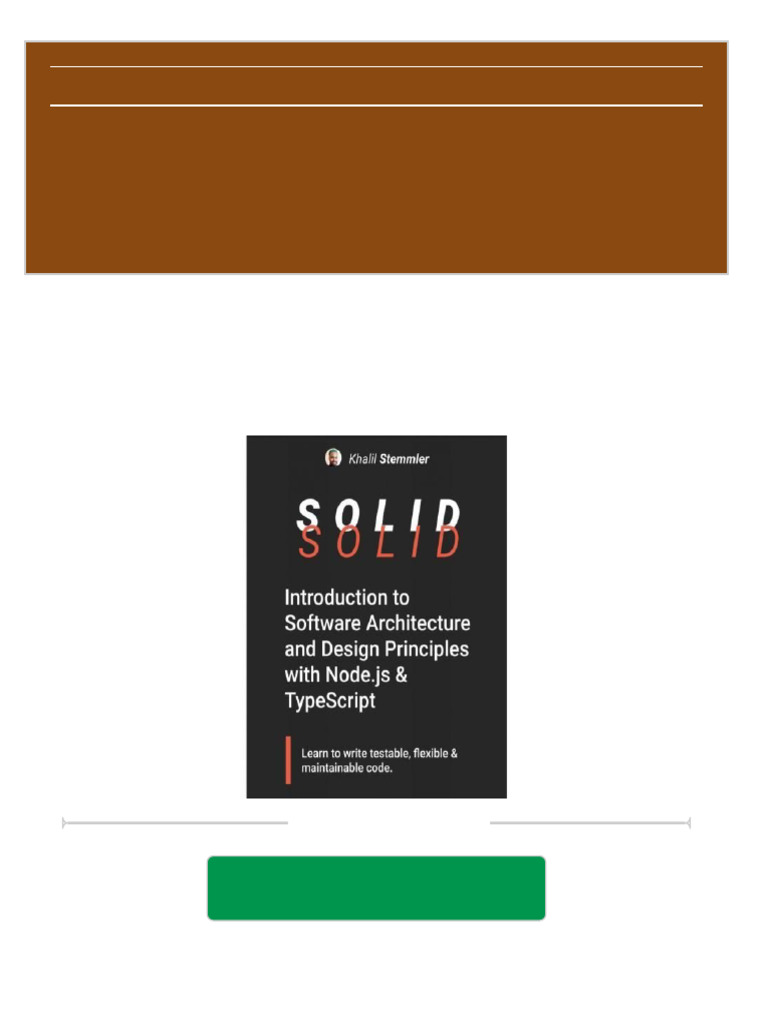 Solid The Software Design And Architecture Handbook Updated 2021 Khalil Stemmler All Chapter 