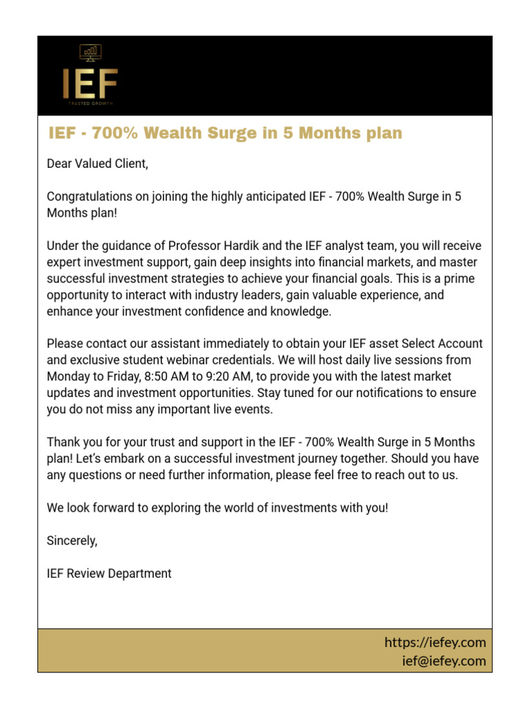 IEF Asset Select Account | PDF