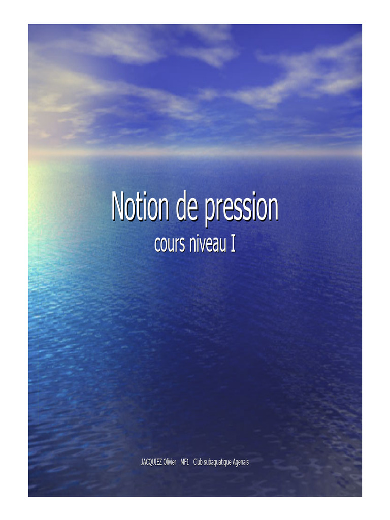 Notion de Pression N I PDF 1 | PDF
