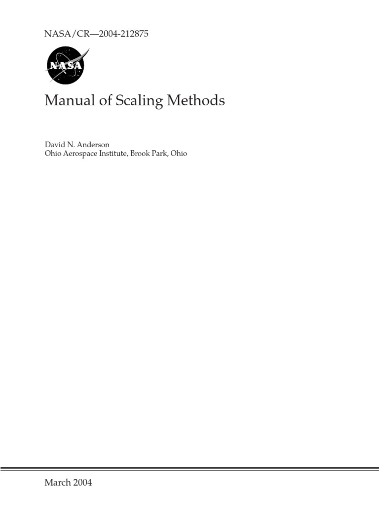 Anderson 2004 - NASA Manual of Scaling | PDF