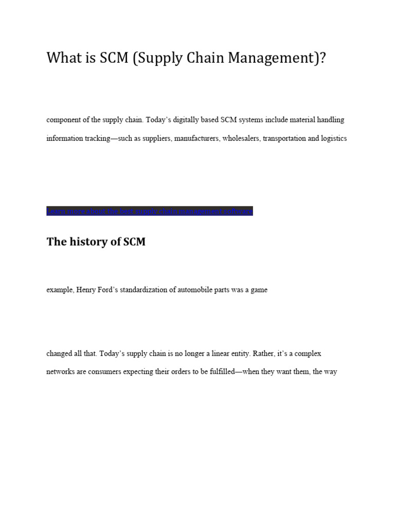 What Is SCM | PDF | Supply Chain Management | Computers