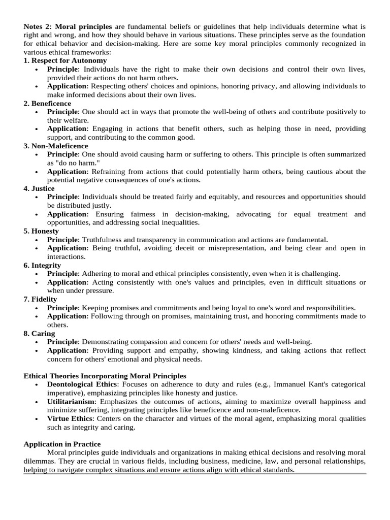 Notes 2 Moral Principles | PDF