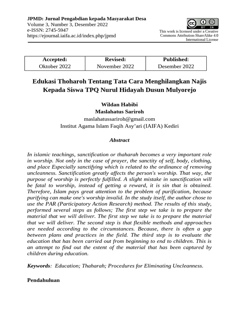 Contoh Jurnal PKM | PDF