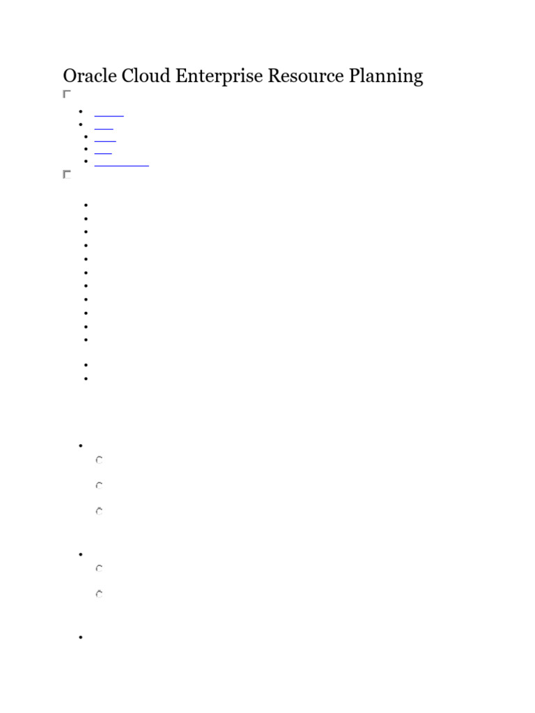 Oracle Cloud Enterprise Resource Planning | PDF | Oracle Corporation ...