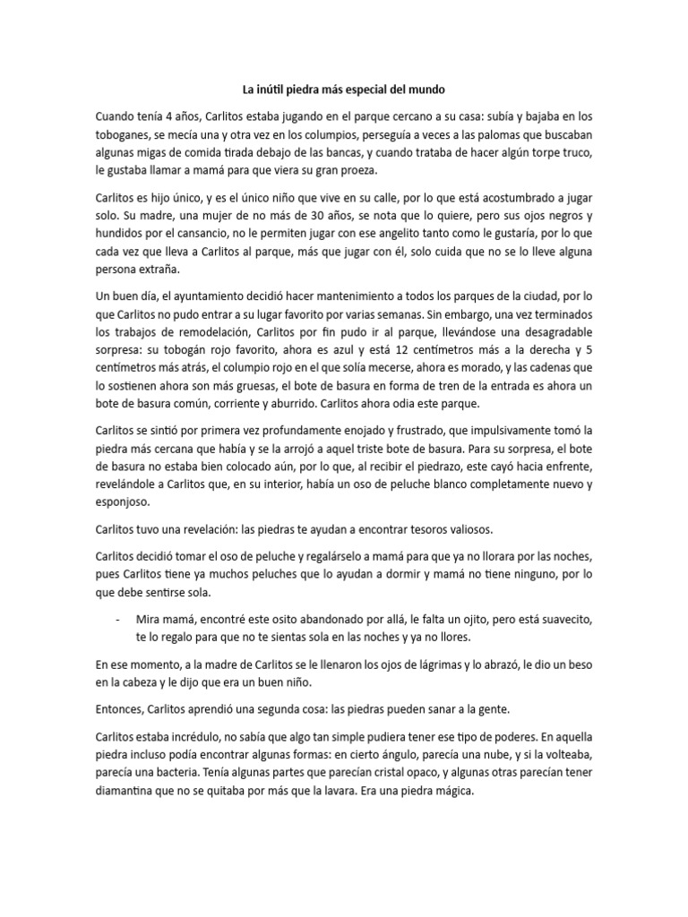 La Inútil Piedra Más Especial Del Mundo | PDF