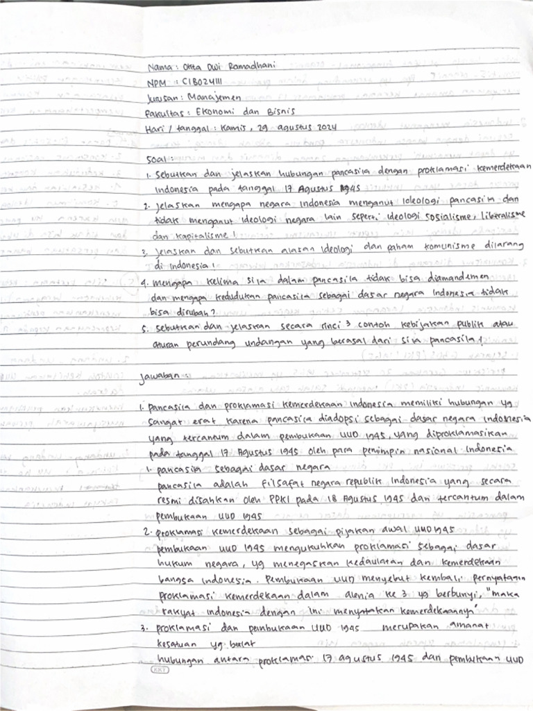 Okta Dwi Ramadhani C1B024111 Manajemen | PDF