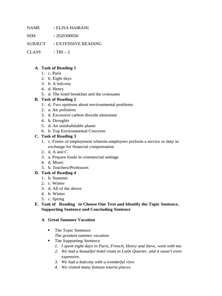 Extensive Reading | PDF