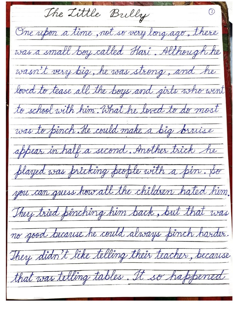 Cursive Writing (20 Pages) Class 5 | PDF