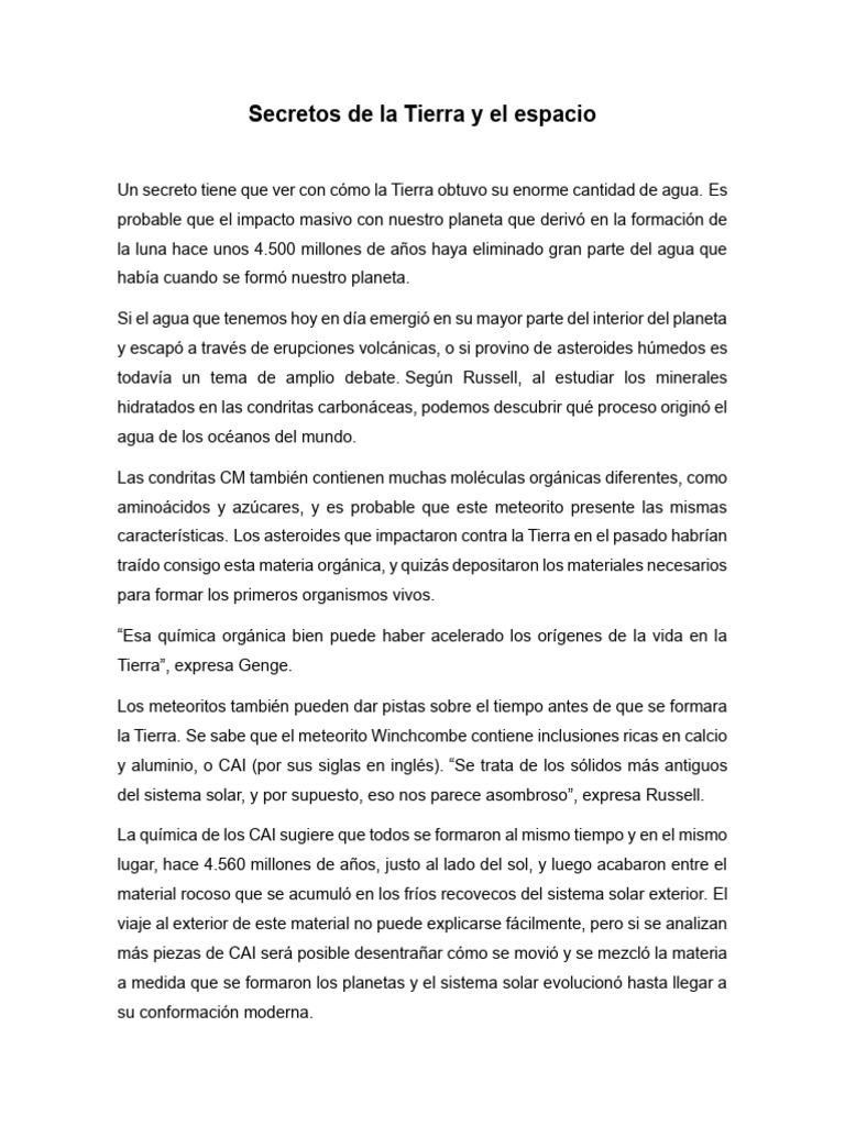 Secretos de La Tierra y El Espacio | PDF
