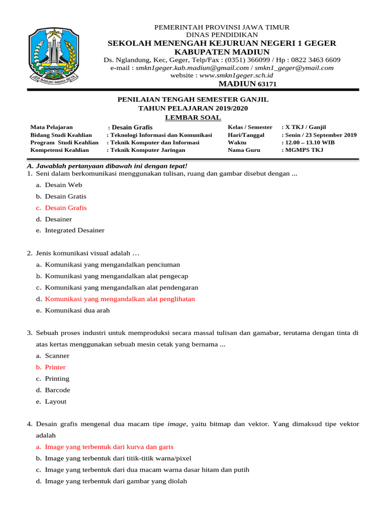 soal UTS desain Grafis | PDF soal UTS desain Grafis | PDF