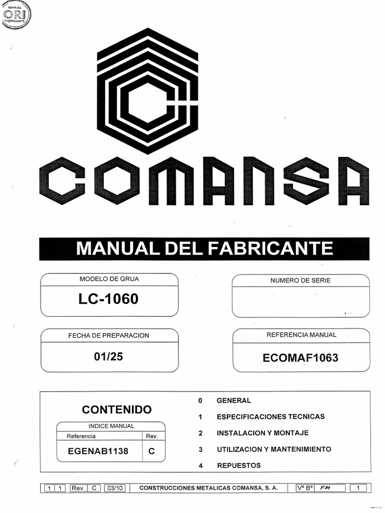 I. Catalogo Comansa LC1060 - Parte I | PDF