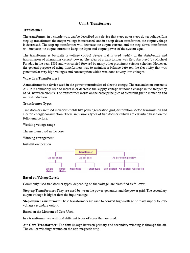 Unit 3 Transformer Notes | PDF