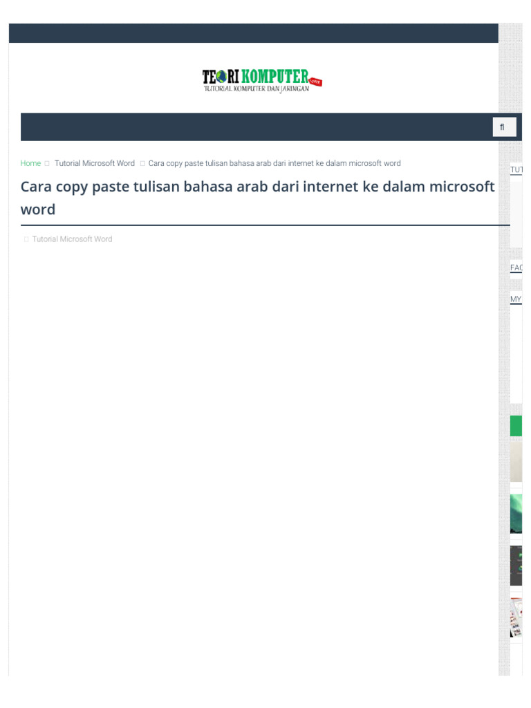Cara Copy Paste Tulisan Bahasa Arab Dari Internet Ke Dalam Microsoft Word | PDF
