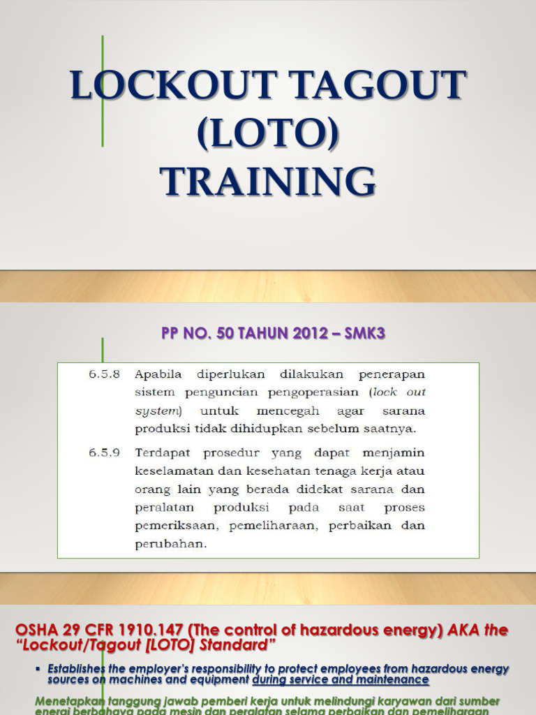 LOTO Awareness Training | PDF