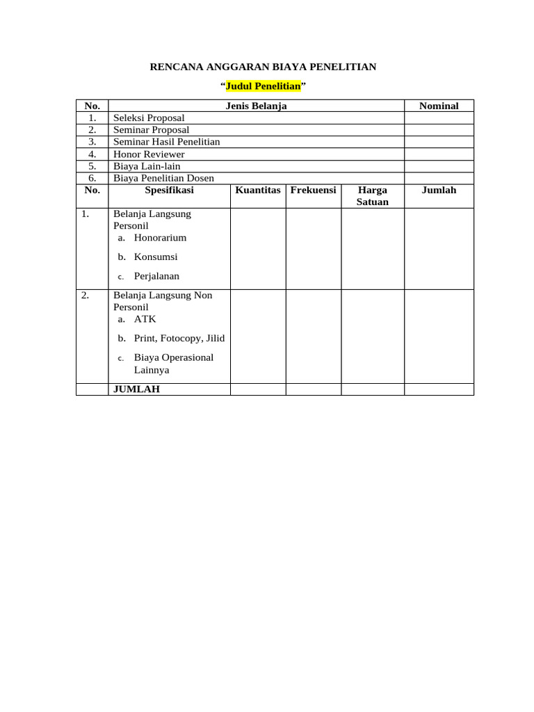Template RAB Dan Laporan Keuangan | PDF