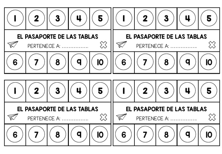 PASAPORTE DE LAS TABLAS | PDF