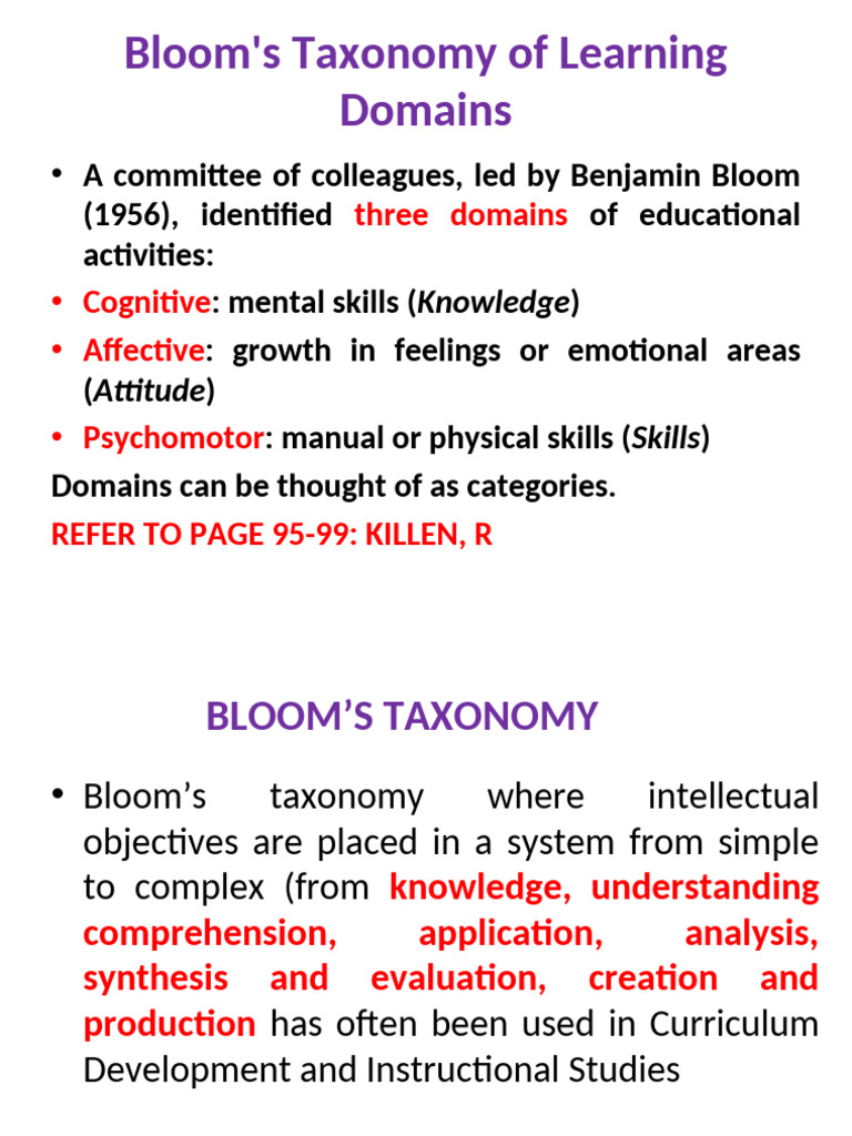 Unit Four - (3) - Blooms Taxonomy | PDF