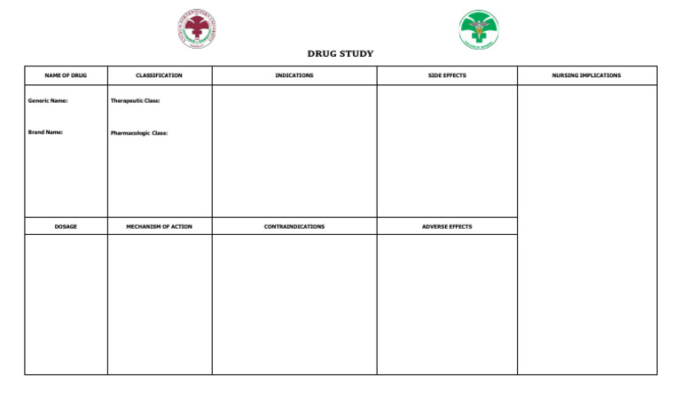 DRUG STUDY TEMPLATE | PDF