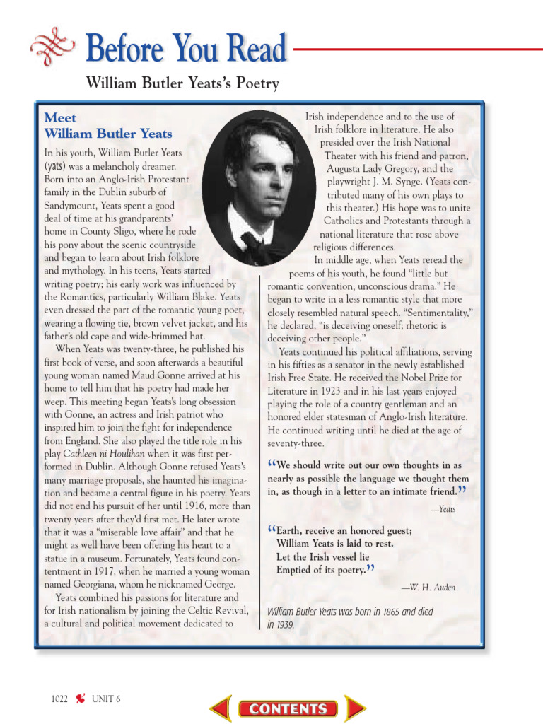 6.1 William Butler Yeats | PDF