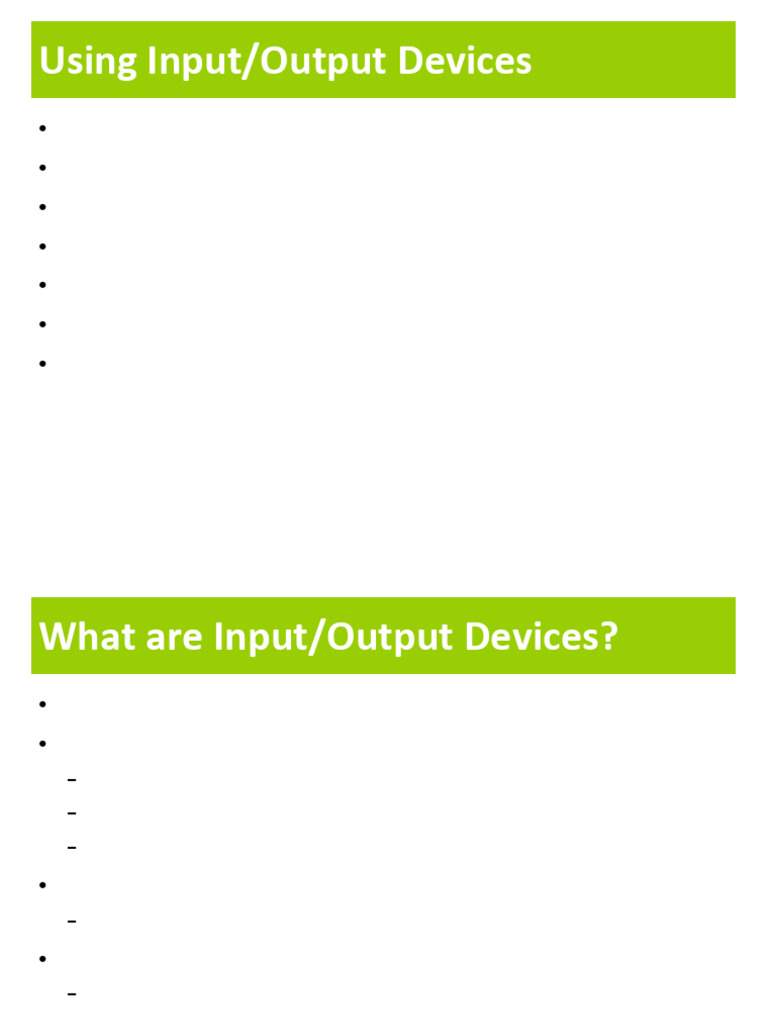 Lesson 2_4 Using Input Output Devices | PDF