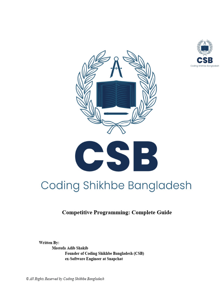 CSB - Competitive Programing Zero To One - Complete Guide | PDF