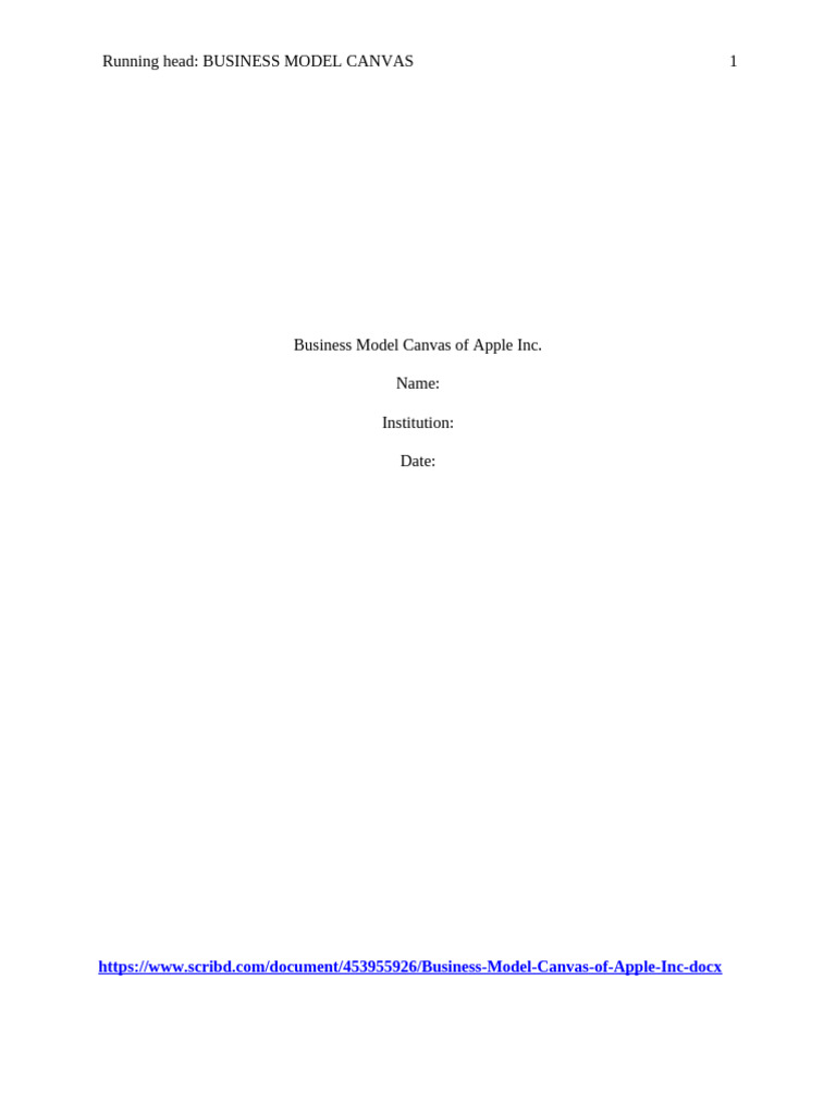 Business Model Canvas of Apple Inc | PDF
