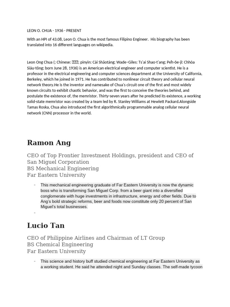 Filipino Engineers | PDF