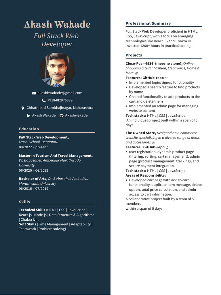 Akash Wakade Resume | PDF