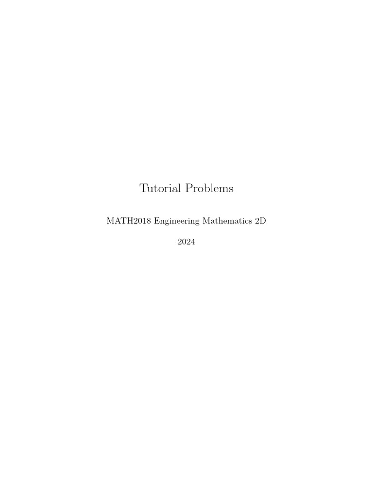 Math2018 Tutorial Problems | PDF | Eigenvalues And Eigenvectors ... Math2018 Tutorial Problems | PDF | Eigenvalues And Eigenvectors ...