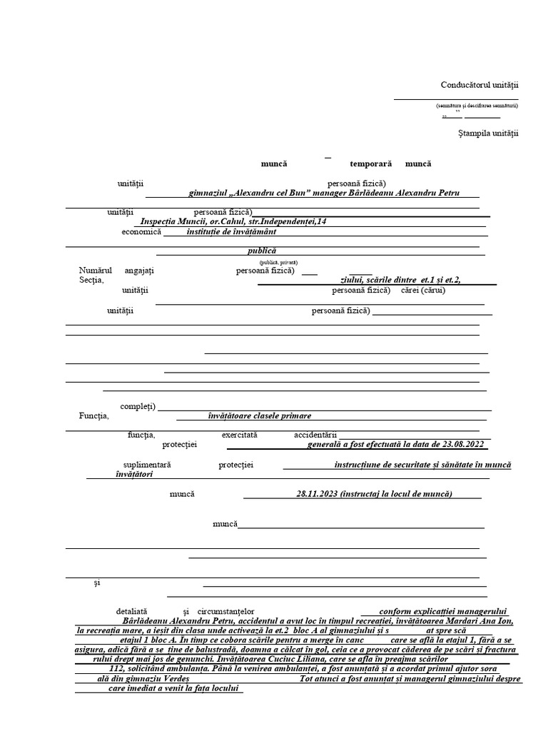 Proces Verbal Completat(1) | PDF