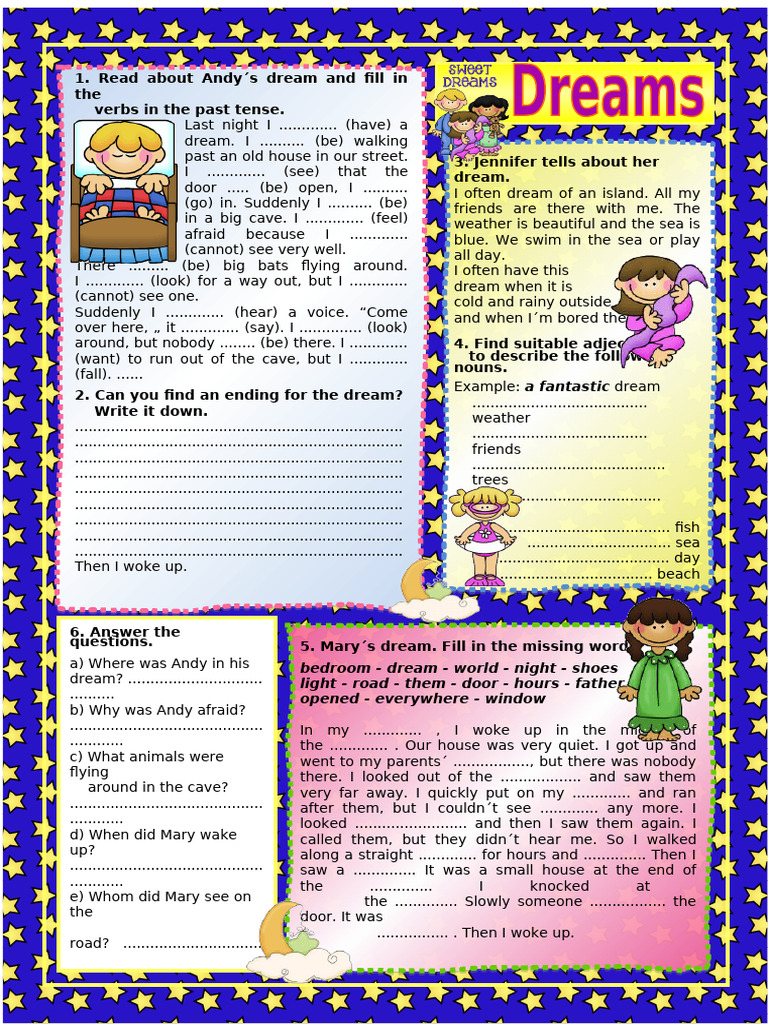 Dreams-key-reading-comprehension-Past | PDF