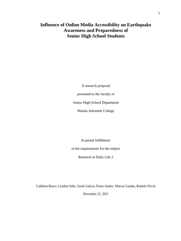 Proposal Manuscript 1 | PDF