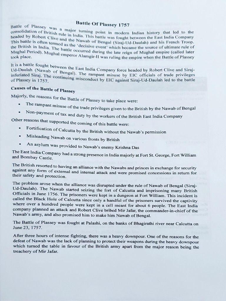 4 Battle of Plassey (1757) | PDF