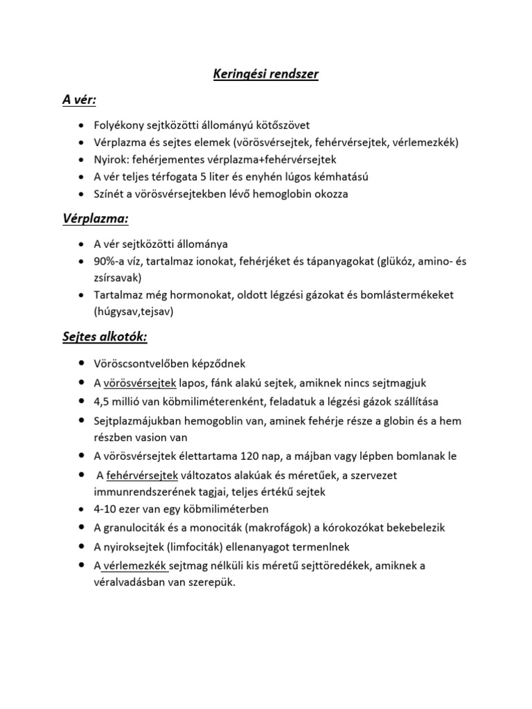 Keringési Rendszer | PDF