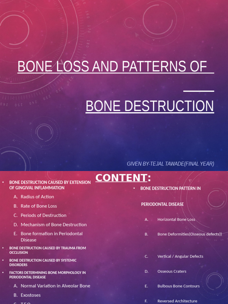 Bone Loss & Patterns of Bone Destruction | PDF