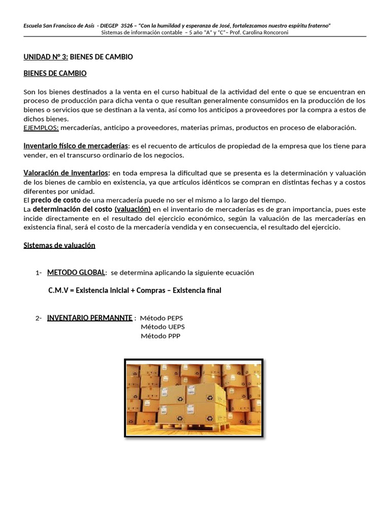 Bienes de Cambio | PDF