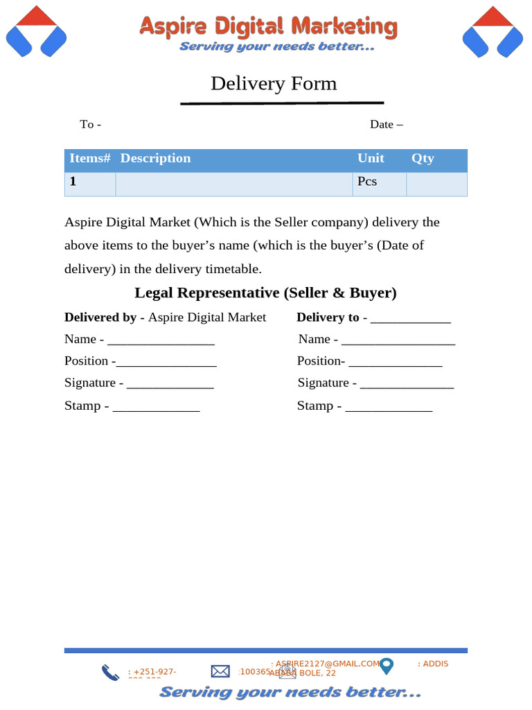 Delivery Form | PDF