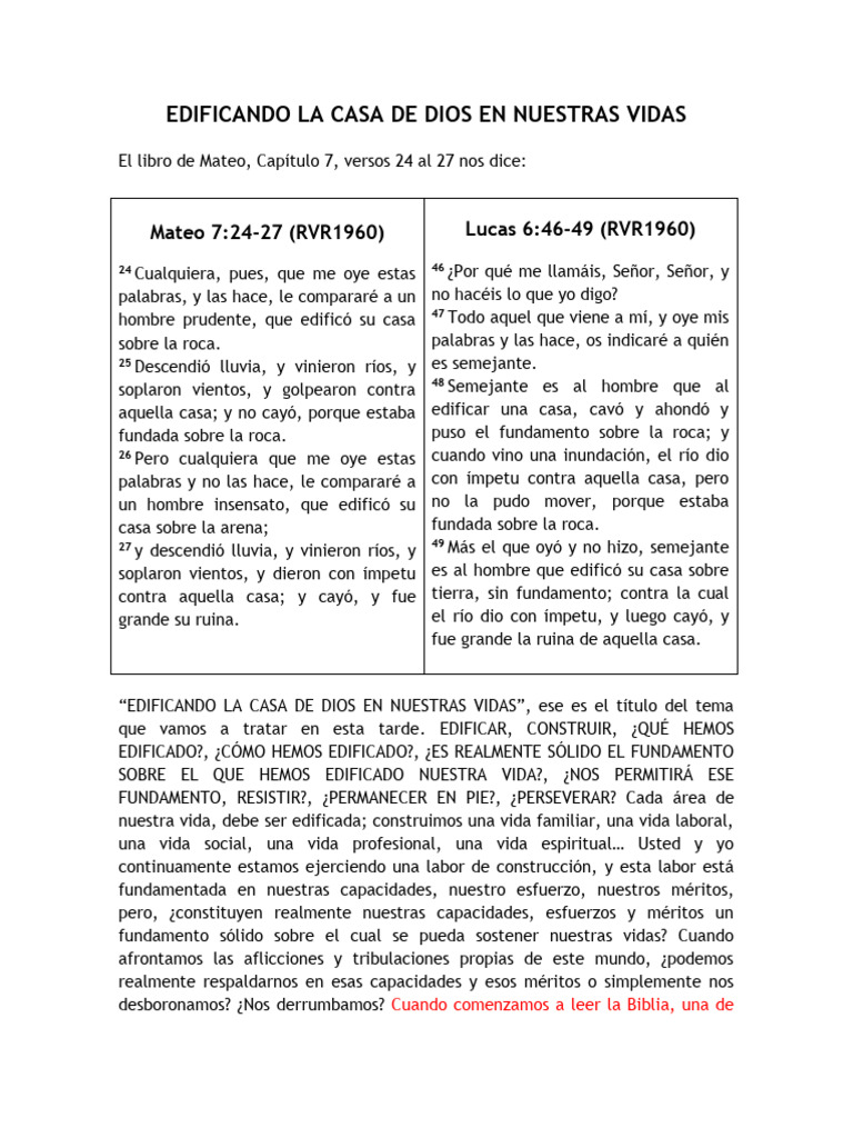 Edificando La Casa de Dios | PDF