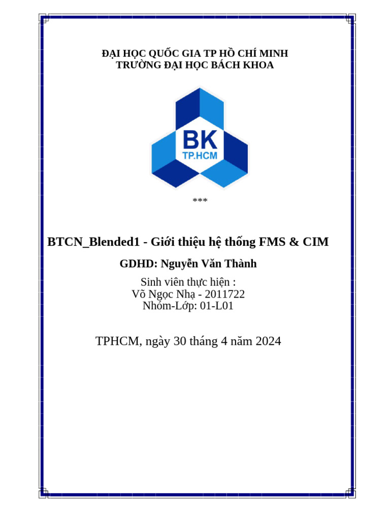 BTCN Blended1 2011722 VoNgocNha FMS CIM | PDF | Vietnam
