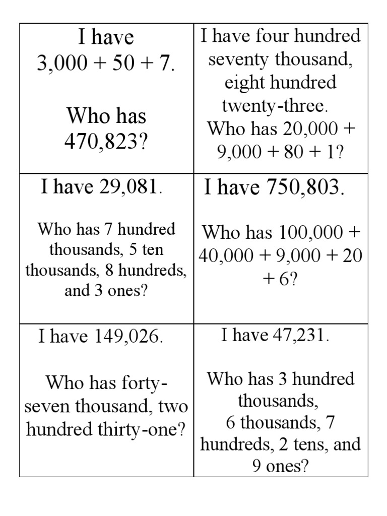 Place Value Game for 5th Graders | PDF