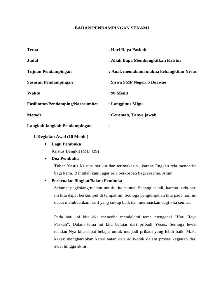 Bahan Pendampingan Sekami | PDF