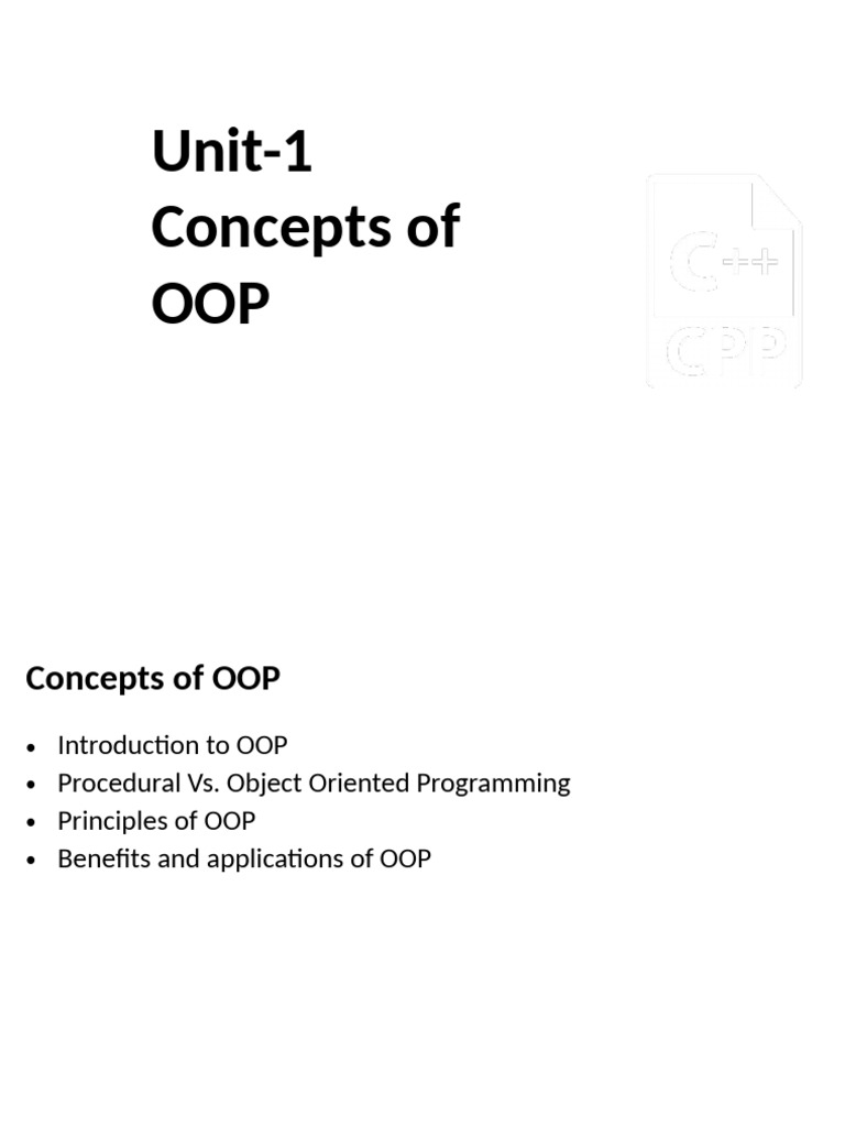 Unit-1 OOCP | PDF
