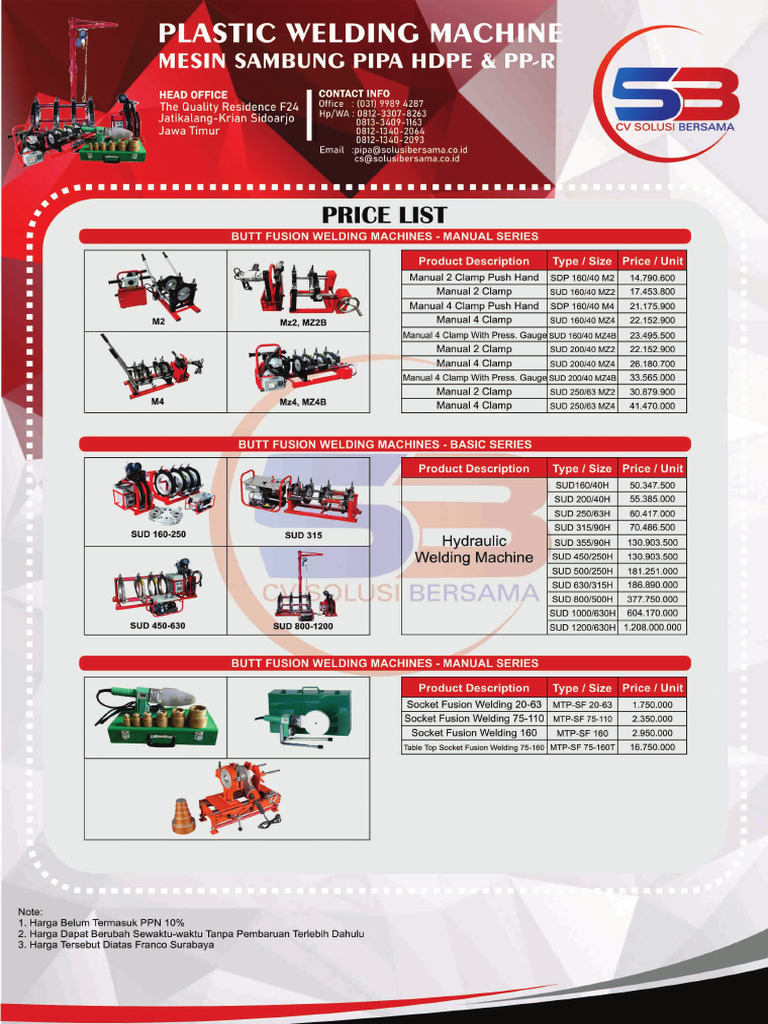 Price List Mesin | PDF