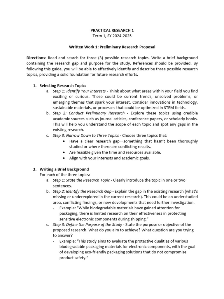 PR1 - WW1 Guidelines | PDF