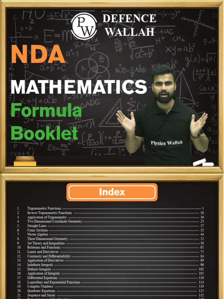 NDA Mathematics Formula Booklet | PDF